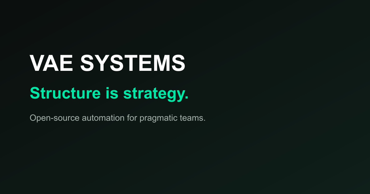 VAE Systems - Structure is strategy. Business efficiency through open ...